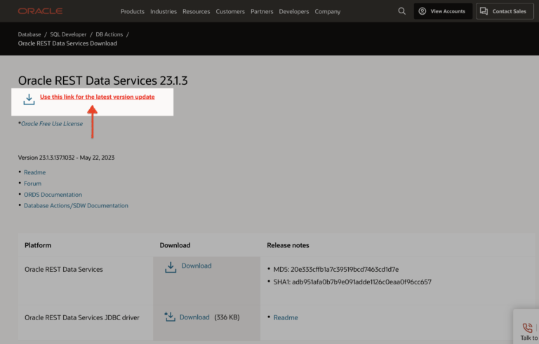User Guide: Oracle database in a Podman container, install ORDS locally, and access a SQL ...