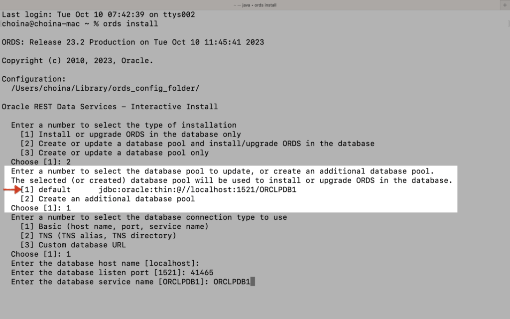 ORDS install considerations: choosing the correct host, port, service name, and pluggable ...