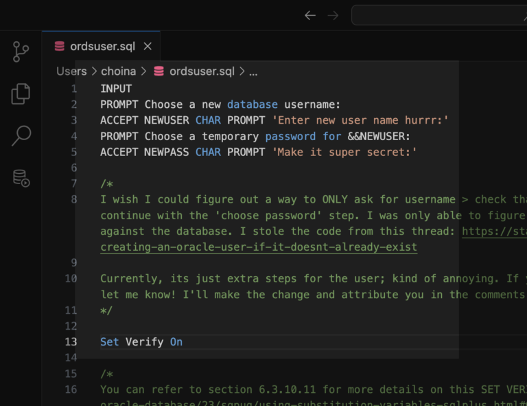 Tinkering A Sql Script For The Ordsadminenableschema Procedure