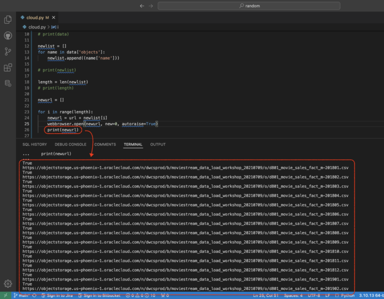Python Script To Retrieve Objects From Oracle Cloud Bucket Follow The