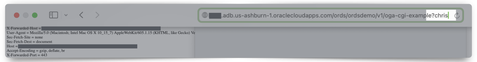 An ORDS GET request to retrieve CGI Environment variables from the PRINT_CGI_ENV PL/SQL ...